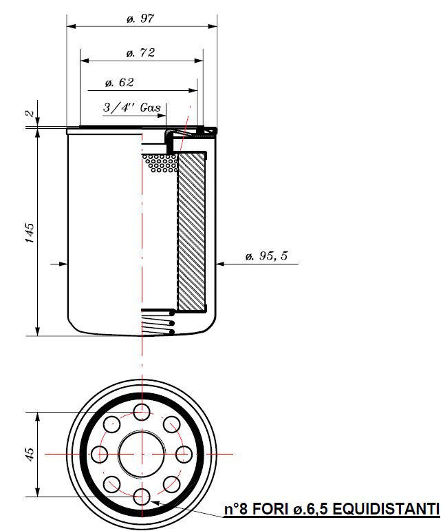 Oil filters spin-on 3/4 10 microns fhl.1m10 (donaldson p550268 - cermag ...